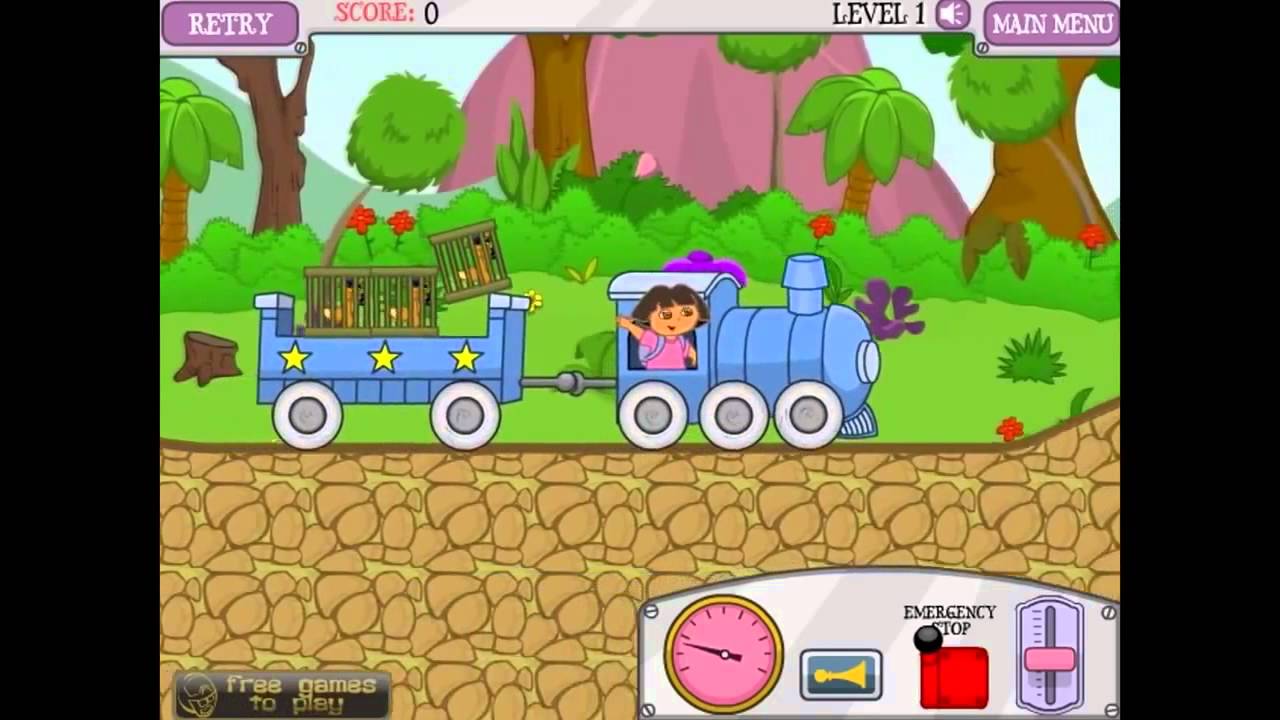 Dora the explorer Dora in the train Movie game 2014 - YouTube