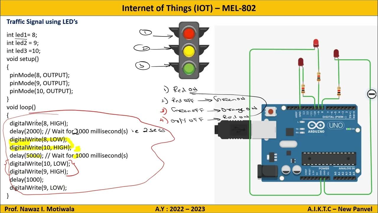 Demonstration of Traffic Signal through Arduino along with Simulation ...