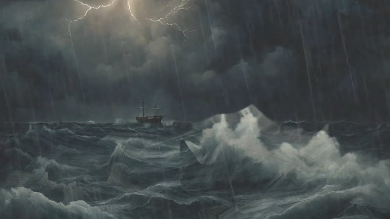 Rainstorm and thunder at sea #rainstorm #rain #relaxing #sleep #thunder ...