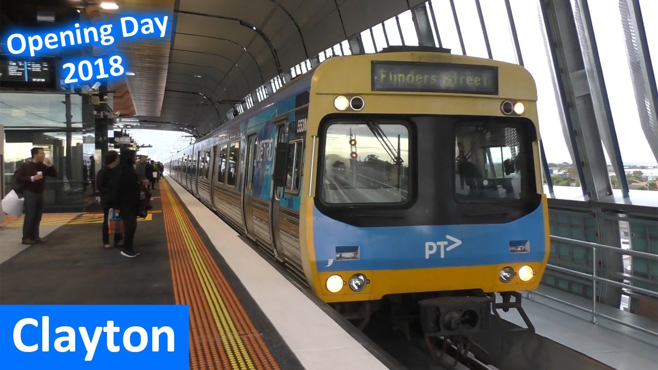 Trains at the new Clayton Station; Opening Day 2018 - Metro Trains ...