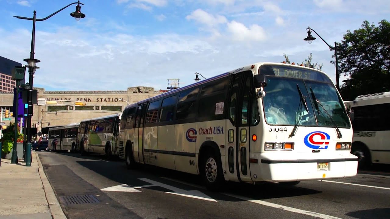New Jersey Transit & Coach USA 1999 NovaBus RTS-06s 31044 & 1408 & 2012 ...
