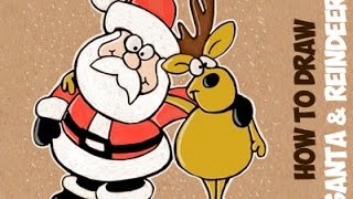 How To Draw Santa And His Reindeer