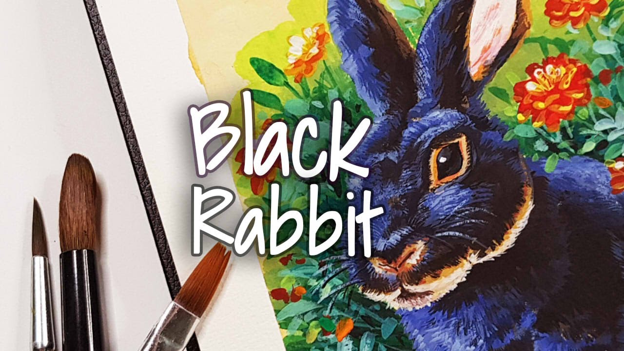Painting Black Rabbit / Let's paint / (SUB) #177 - YouTube