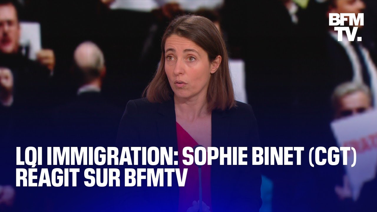 Loi immigration: l'interview de Sophie Binet (CGT) sur BFMTV - YouTube