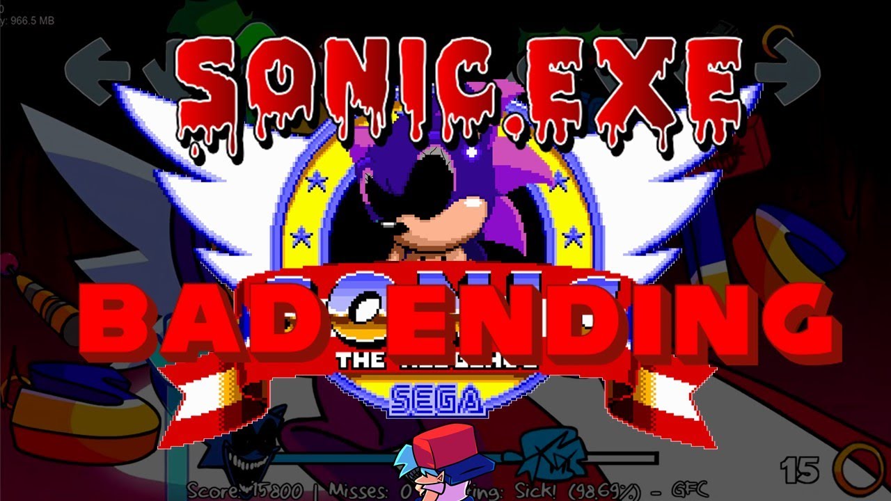 Sonic.EXE. FNF Mod. Sprite animation. BAD ENDING.#8 - YouTube