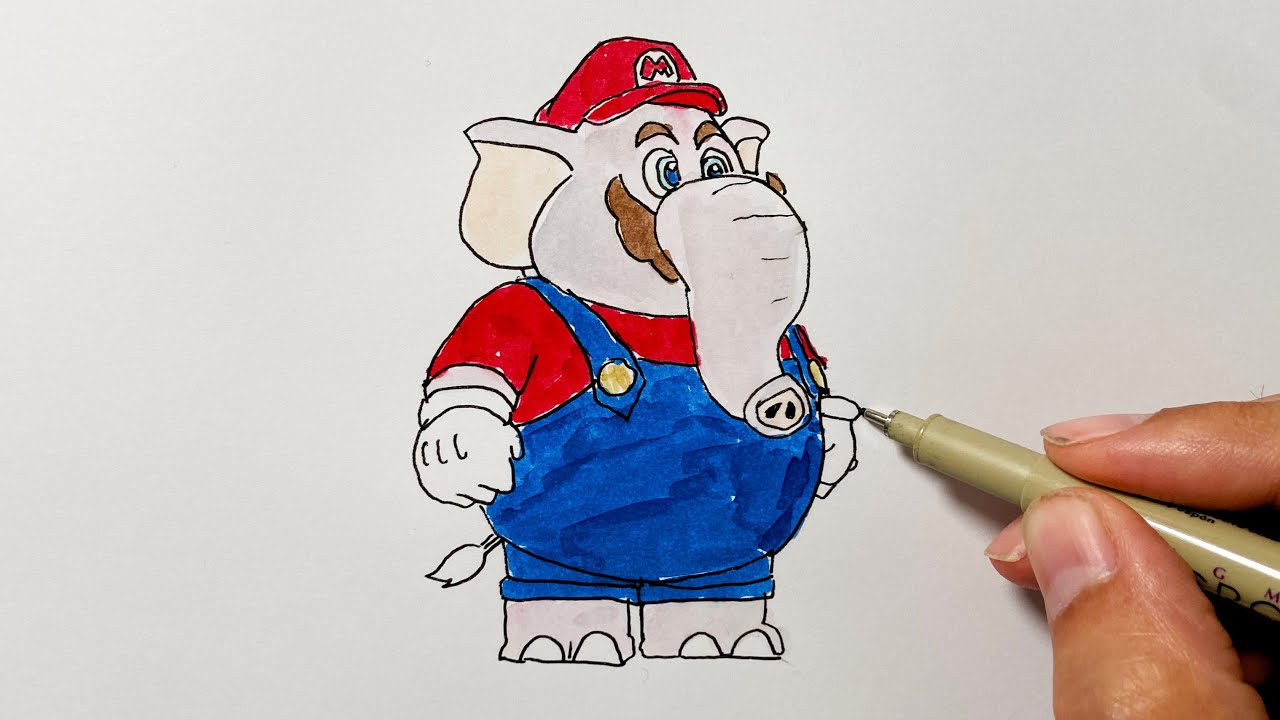 How to Draw Elephant Mario - YouTube