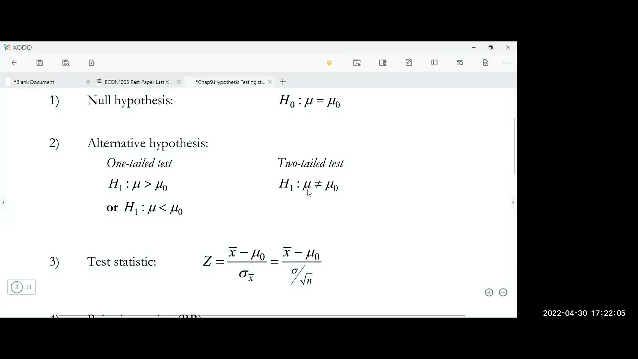 Hypothesis Testing|Cape Applied Mathematics Unit 1|Recorded Lesson ...