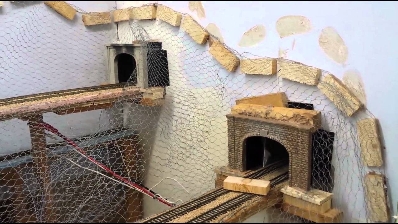 Adding chicken wire to connect tunnels and walls on the club layout ...