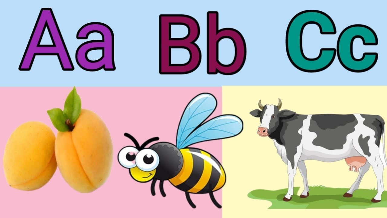A for apricot|| B for Bee || ABCDEF Alphabets for kids|| Phonics Sounds of Alphabet A To Z ...