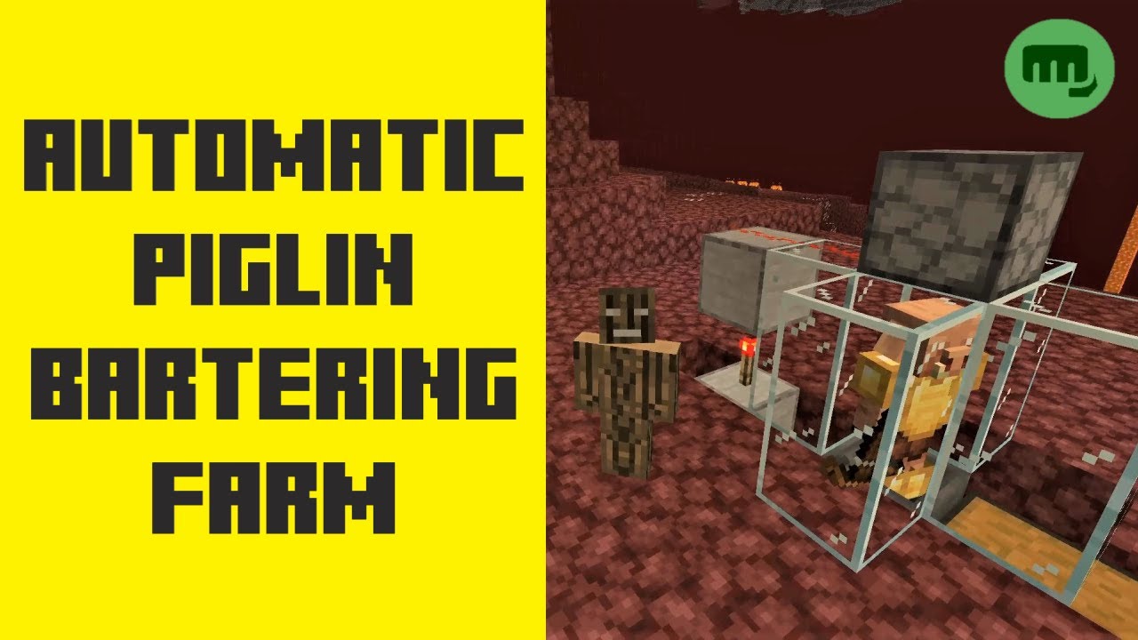 AUTOMATIC PIGLIN BARTERING / TRADING FARM | Easy Tutorial | Minecraft ...