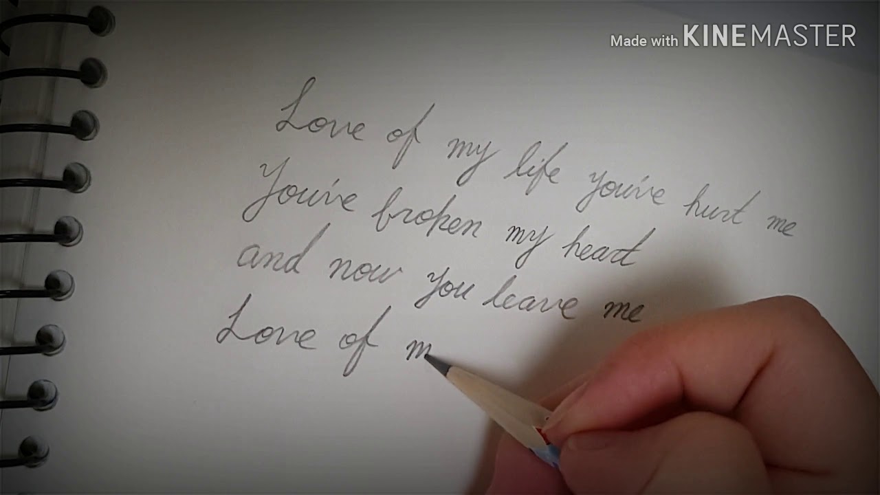 {cursive writing practice} Love of my life - Queen - YouTube