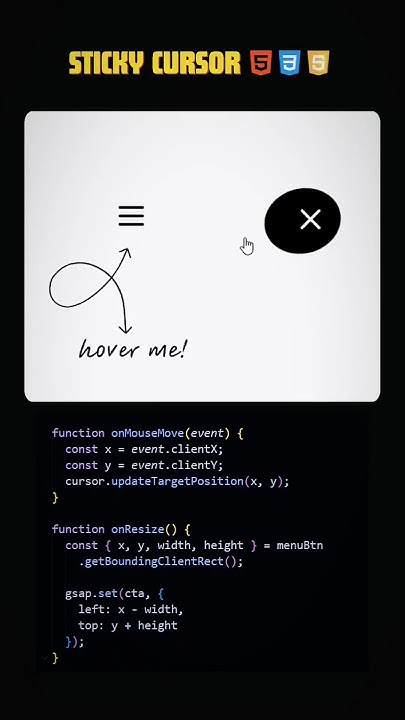 Sticky Cursor Using Js Css And Html🧑‍💻 Coding Programming Cssanimation Csstricks Js Html