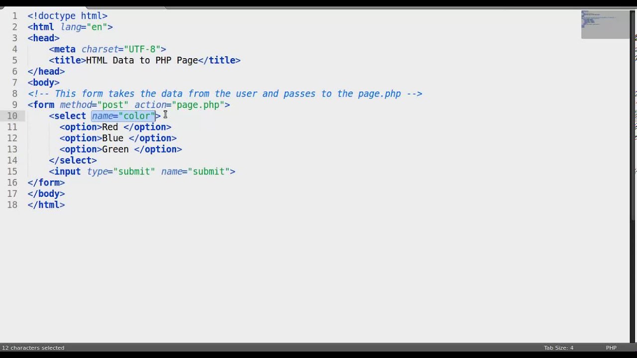 Php Html Form Data Youtube