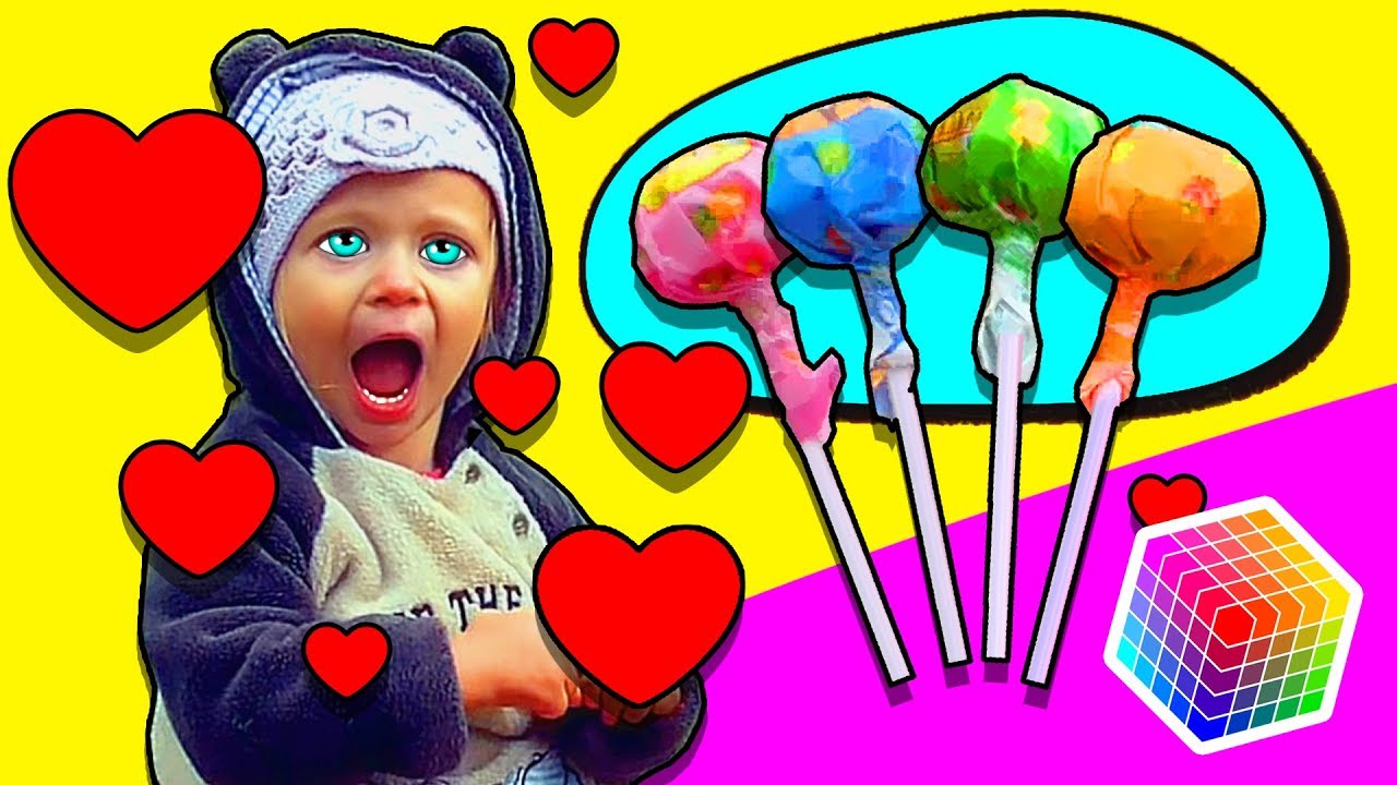 NAUČTE SE BARVY ANGLICKY♥LEARN COLORS+MAGIC LOLLIPOPS♥uczyć się kolorów ...