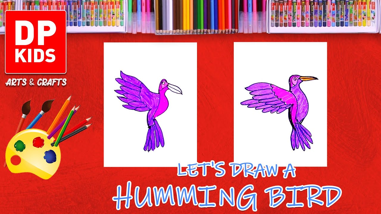 Let's draw a Hummingbird - DP KIDS ARTS & CRAFTS (Video 265) - YouTube