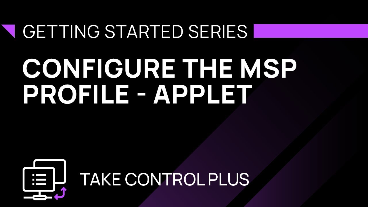 Configure the MSP Profile - Applet - YouTube