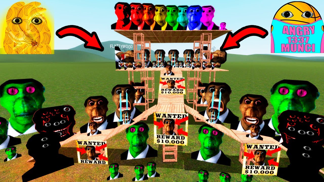 Obunga Family and Munci Squad Chasing Me in Gmod Towers - YouTube