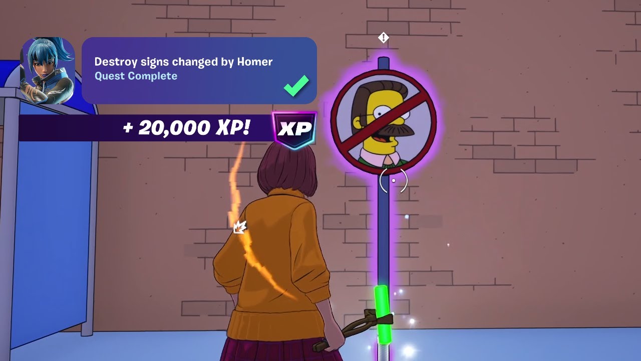 How to EASILY Destroy signs changed by Homer Fortnite - YouTube
