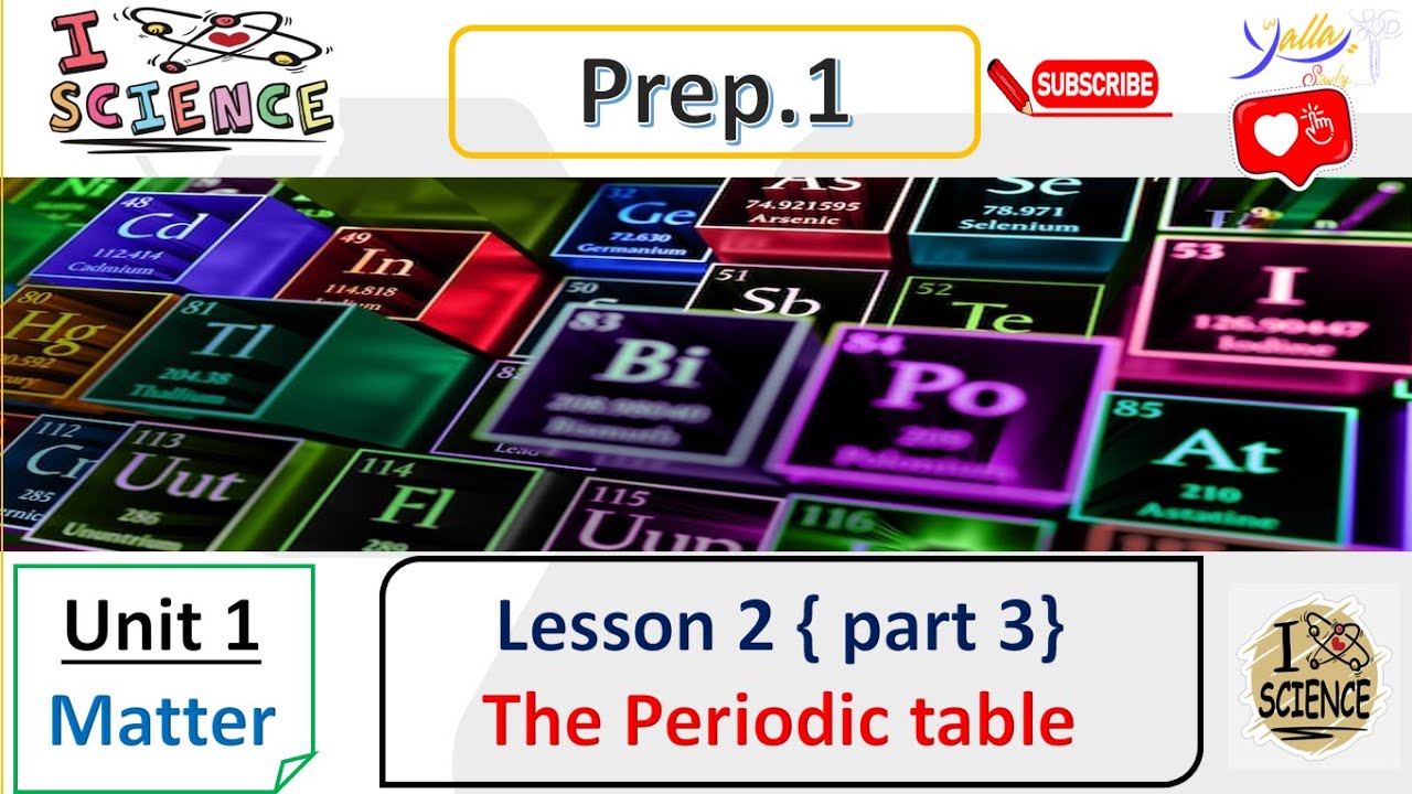 Science | preparatory 1 | lesson 2| Unit 1| the periodic table (part3 ...