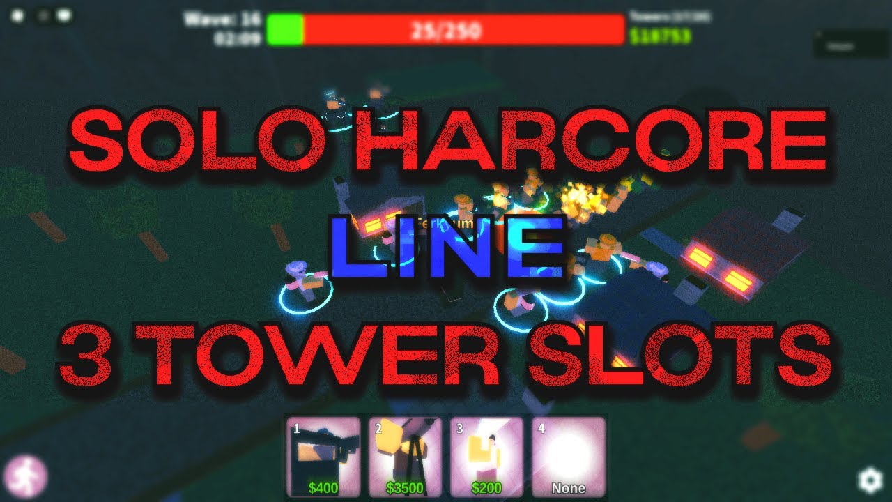 SOLO LINE HARDCORE WITH 3 TOWER SLOTS | Tool Tower Defense - YouTube