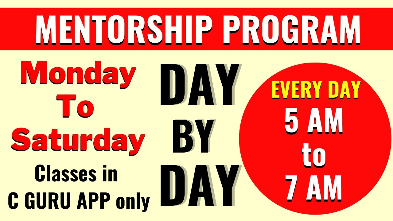 MENTORSHIP CLASSES Every day - 5 to 7 AM - YouTube