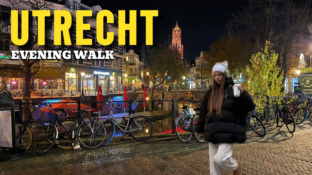 Evening Christmas Lights in Utrecht 4K Netherlands Walking Tour 2024 ...