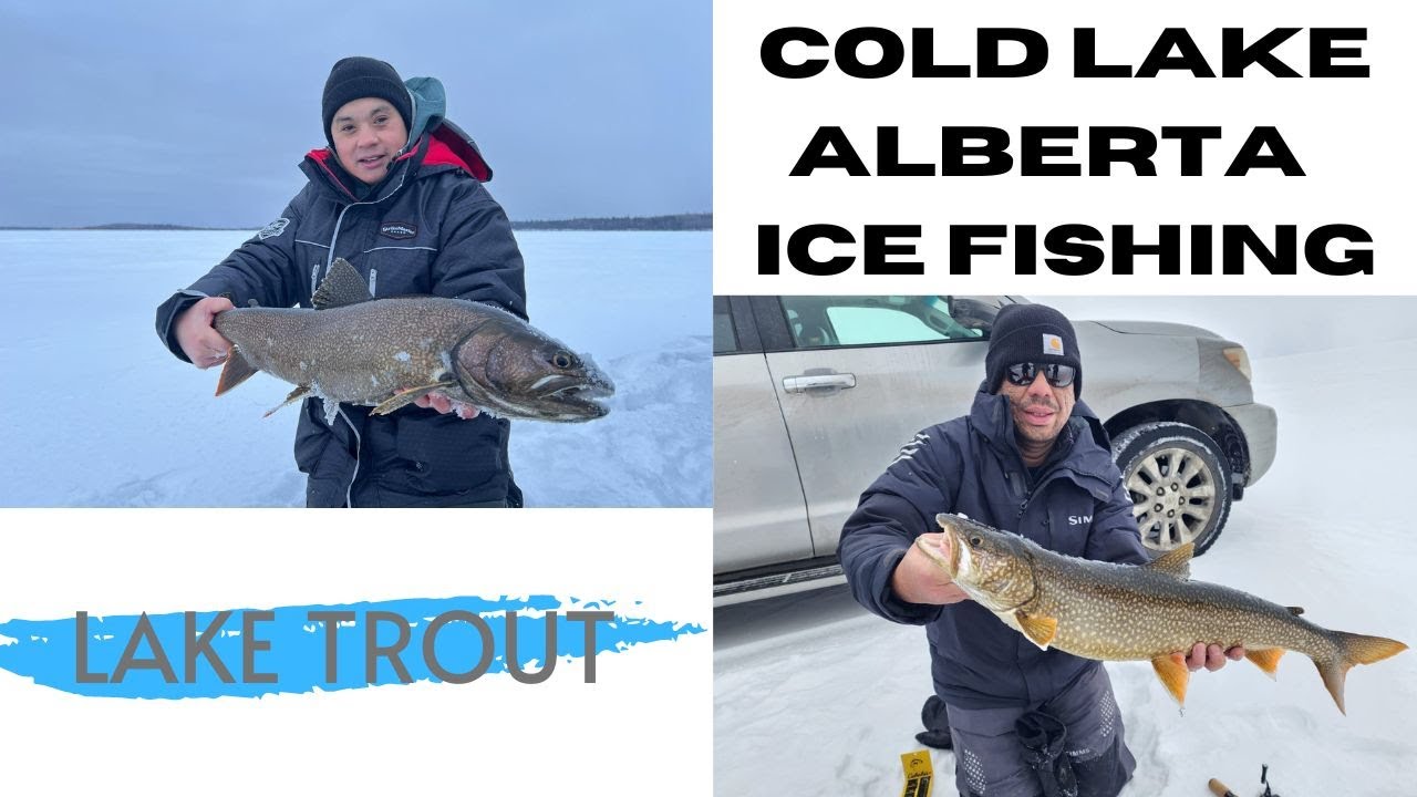 Ice Fishing Cold Lake for Lake Trout - YouTube
