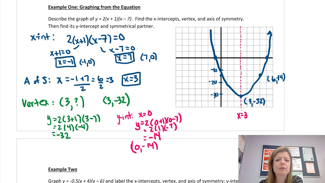 Quadratic Relations In Factored Form Y A x r x s YouTube