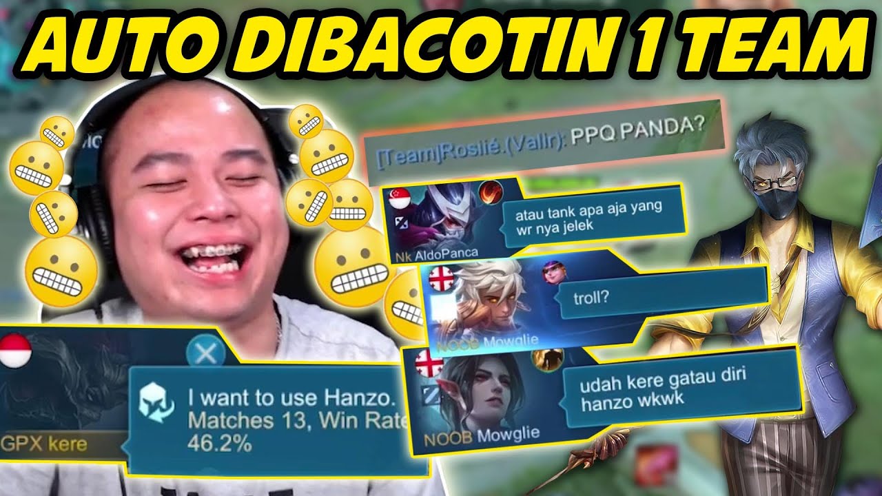 MAIN HANZO SOLO TOLOL DIBACOTIN 1 TEAM - YouTube
