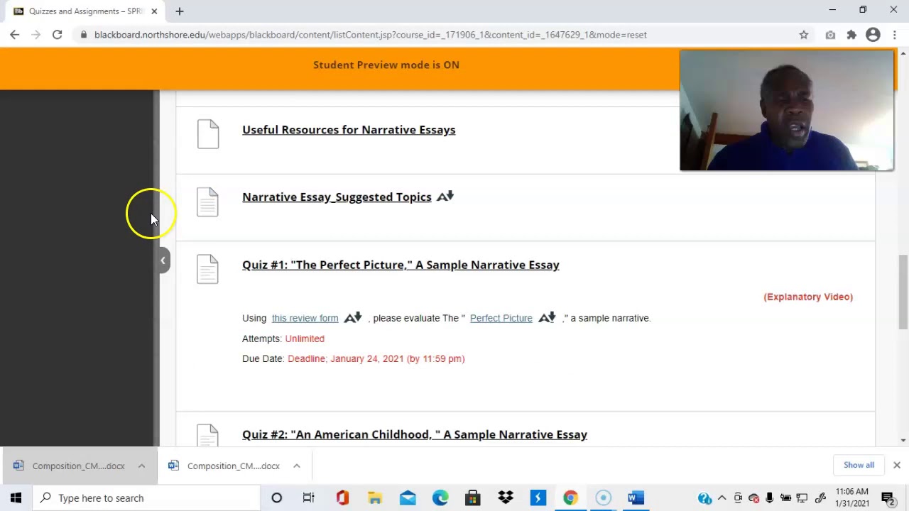 CMP 1 Narrative Essay Review Form Explained - YouTube
