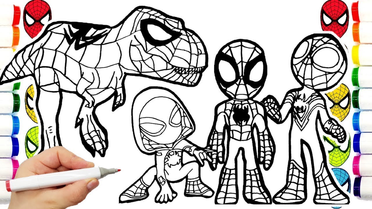 Spider man Team Coloring Pages spider man coloring pages marvel drawing ...