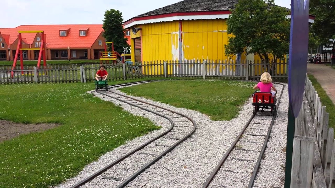 Pump push-pull train car ride at Nelis Dutch Village fun 2015 - YouTube
