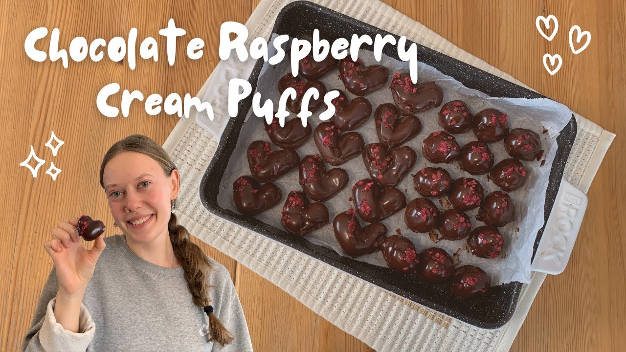 Chocolate Raspberry Cream Puffs - Perfect for Valentines Day - YouTube