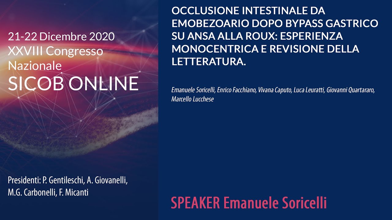 Occlusione intestinale da emobezoario dopo Bypass gastrico su ansa alla ...