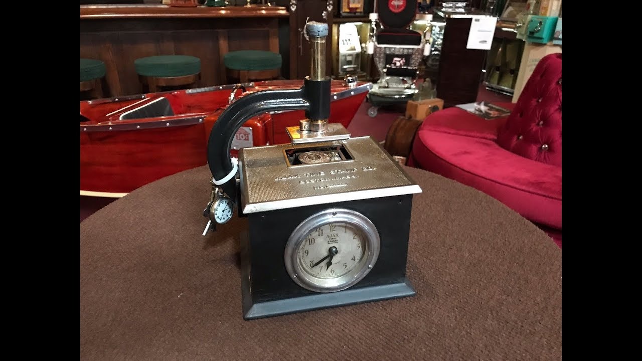 1910 AJAX TIME STAMP Co Time Stamp Clock SOLD - YouTube