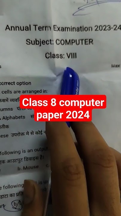 class 8 computer paper solution 2024 / annual exam 2023-24 / computer ...