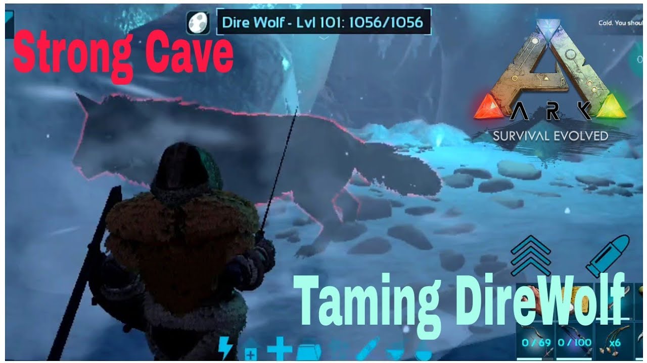 Strong Cave Dire Wolf taming - Ark mobile - YouTube