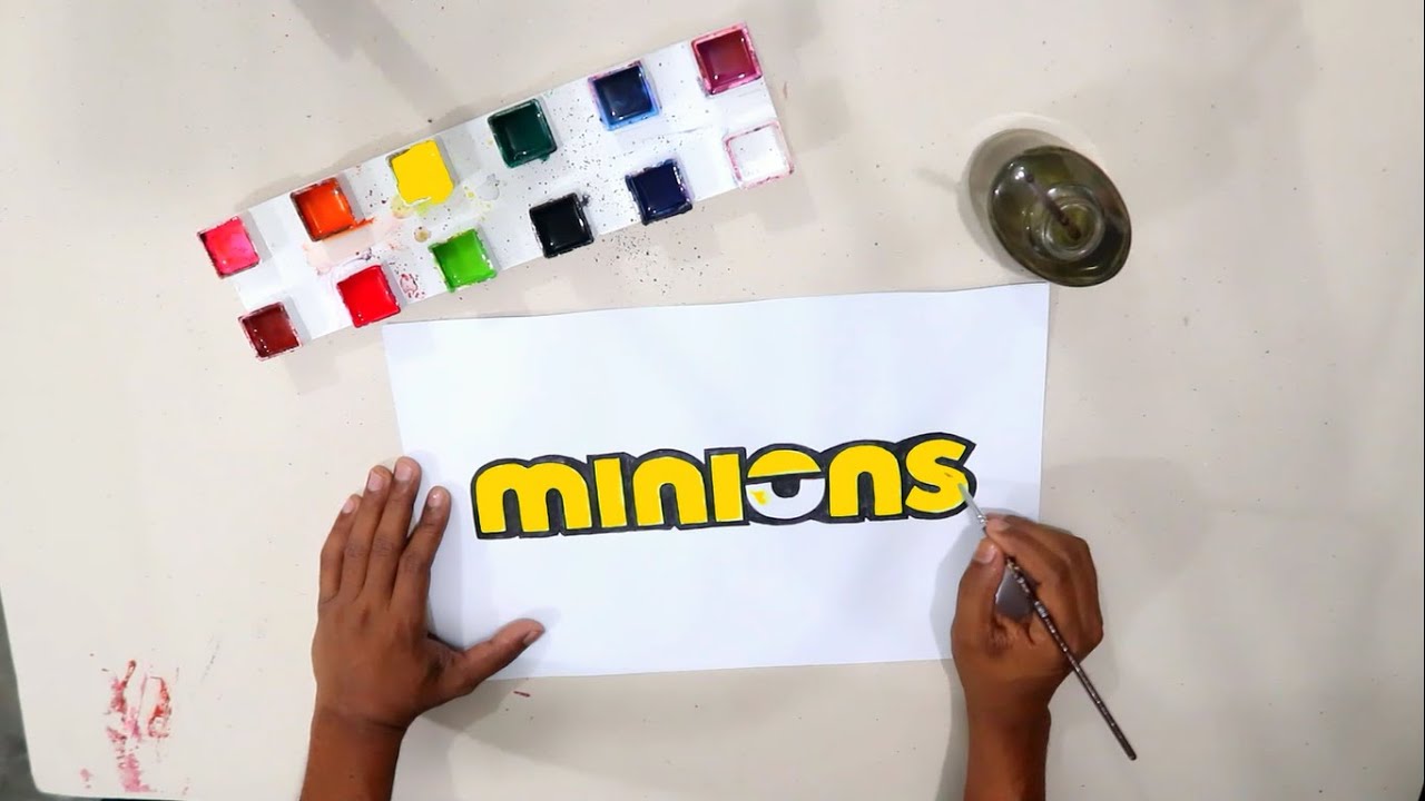 How to draw the Minions logo - YouTube