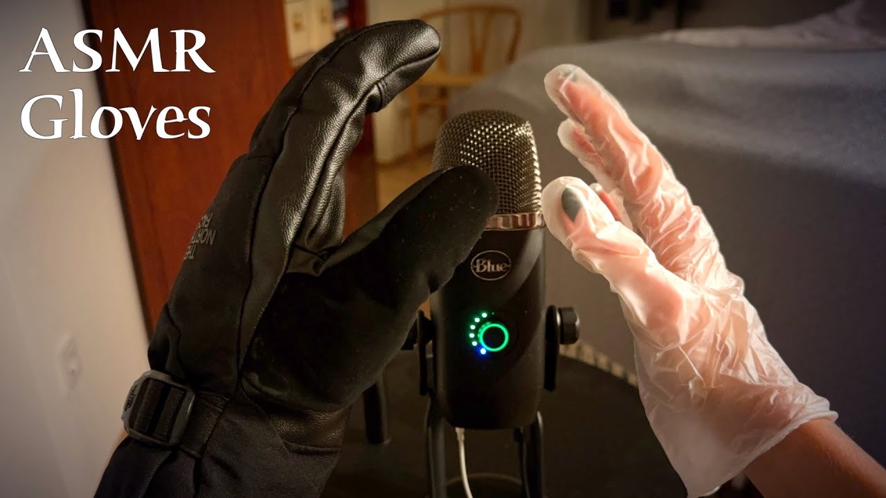 ASMR 🌙 4 different pairs of gloves! - Mic scratching, fabric sounds ...