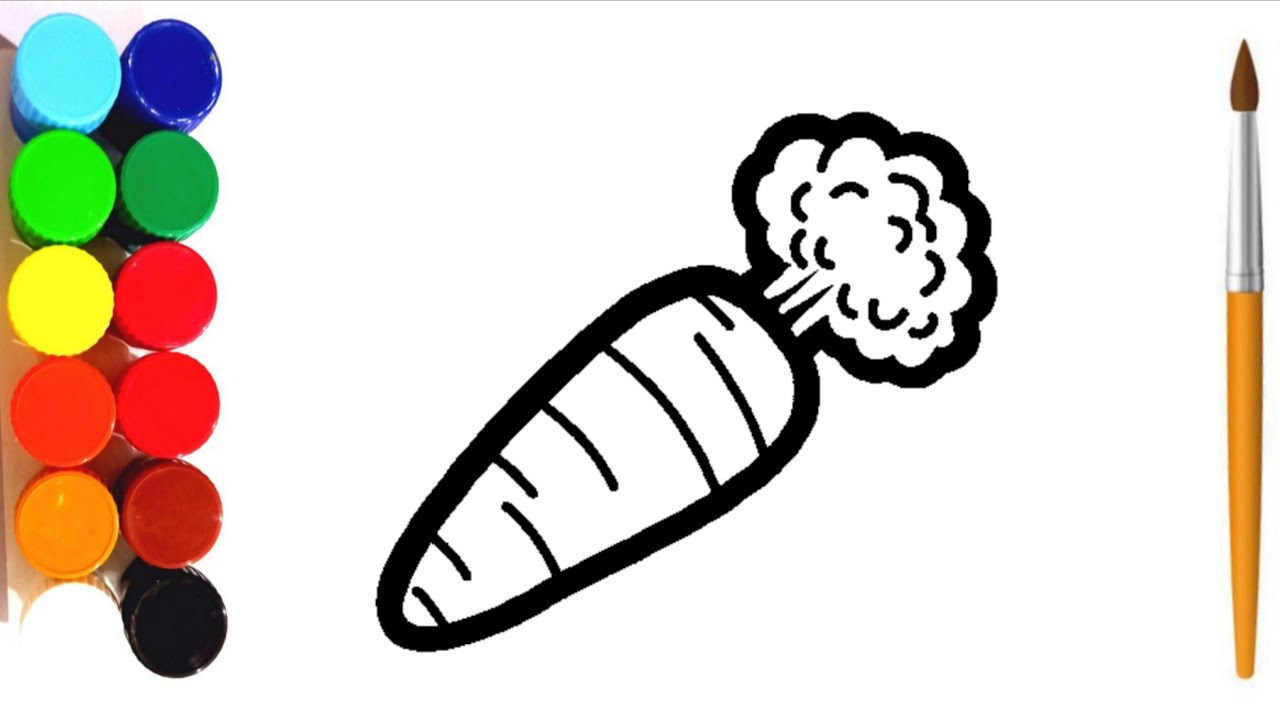 HOW TO DRAW A CARROT 🥕 STEP BY STEP FOR KIDS 🧒 | CARROT 🥕 vegetables ...