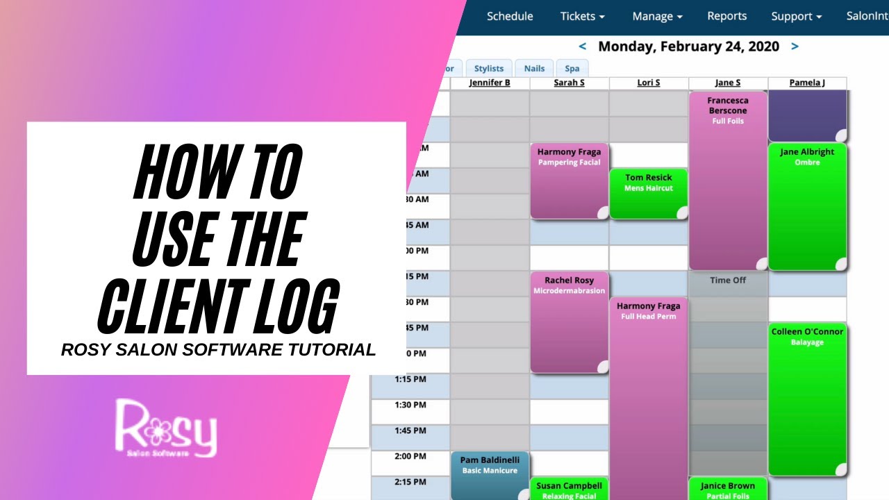 Salon Software Client Log Tutorial - Rosy Salon Software - YouTube
