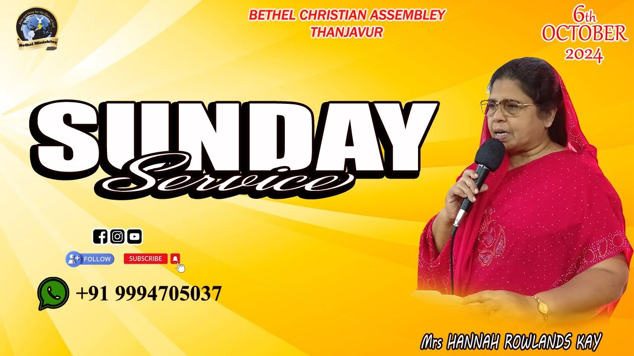 SUNDAY SERVICE || 6th October 2024 || Mrs HANNAH ROWLANDS KAY - YouTube