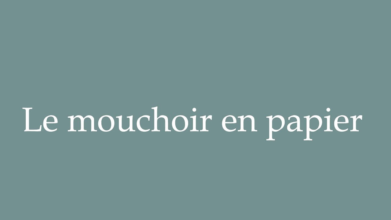 How to Pronounce ''Le mouchoir en papier'' (Paper handkerchief ...