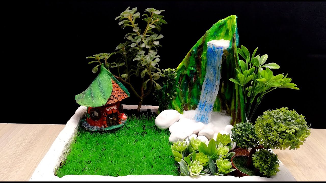 How to make Beautiful Fountain Waterfall with hot glue / DIY - YouTube