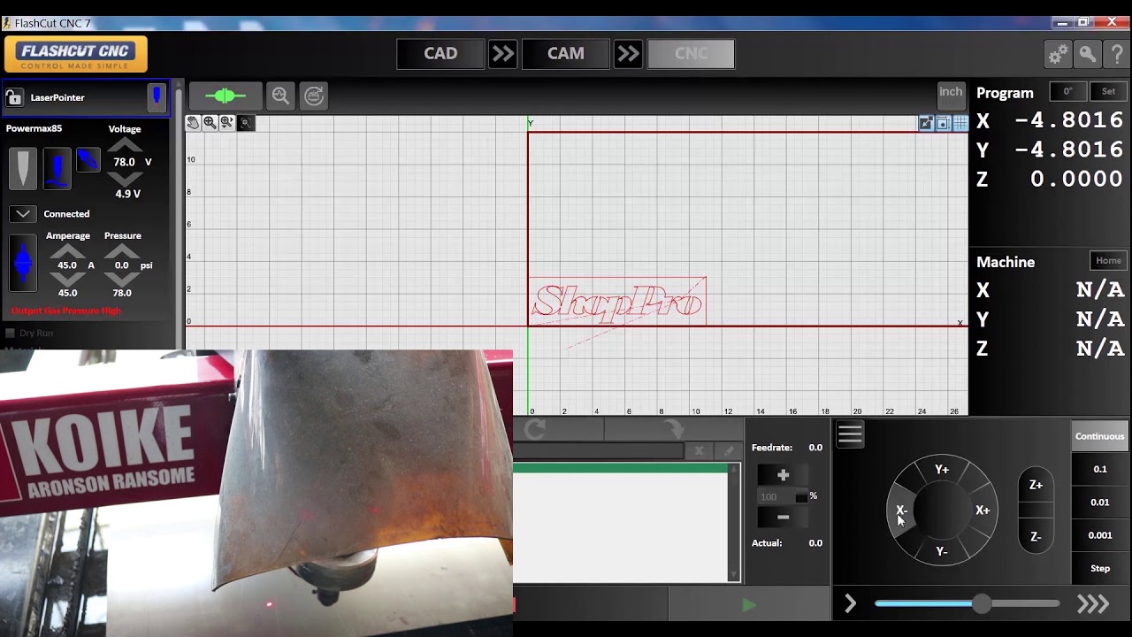 Calibrating the Laser in Flashcut CNC / Koike Aronson ShopPro CNC ...
