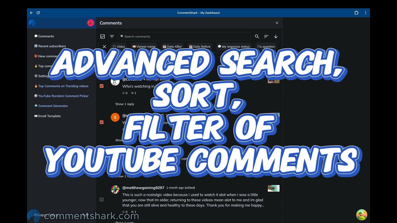 Advanced YouTube comment searching, sorting and filtering (oldest first ...