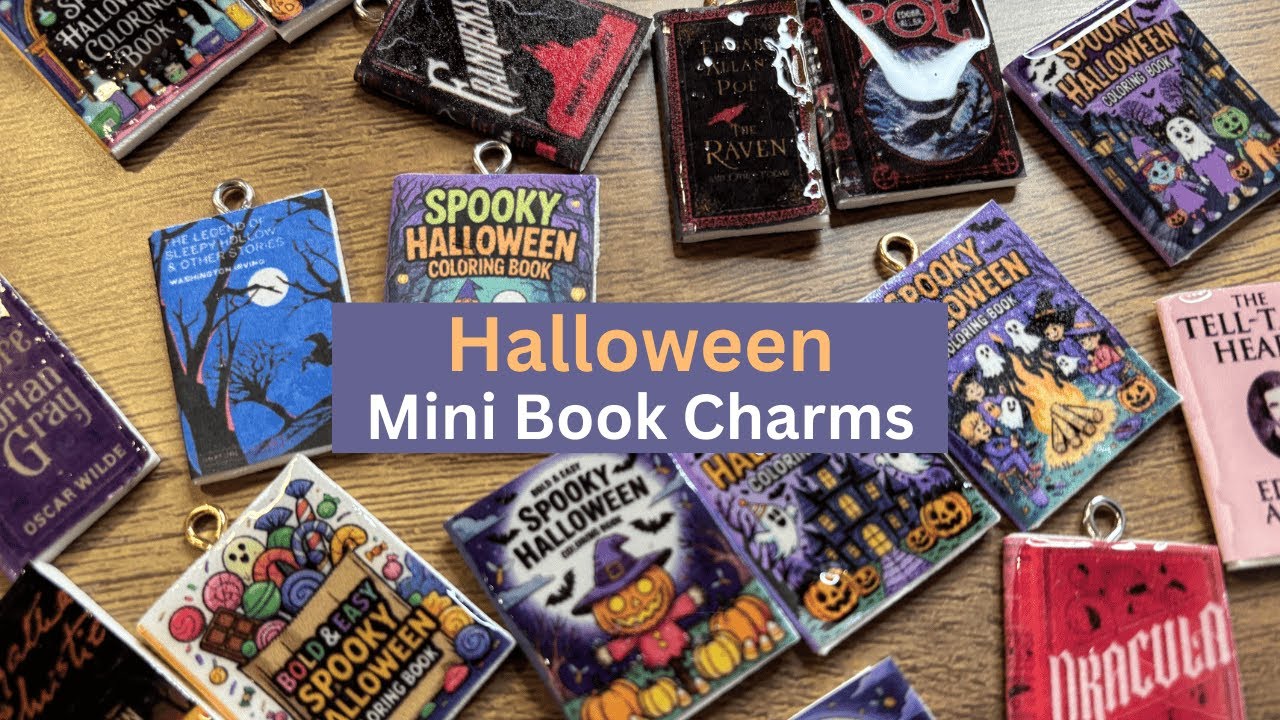 Halloween Mini Book Craft Tutorial | Canva Covers + Resin & Glossy ...