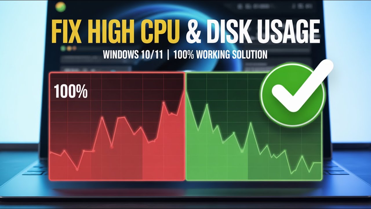 Fix High CPU & Disk Usage Problem in Windows 10/11 | 100% Working Solution 2025 - YouTube