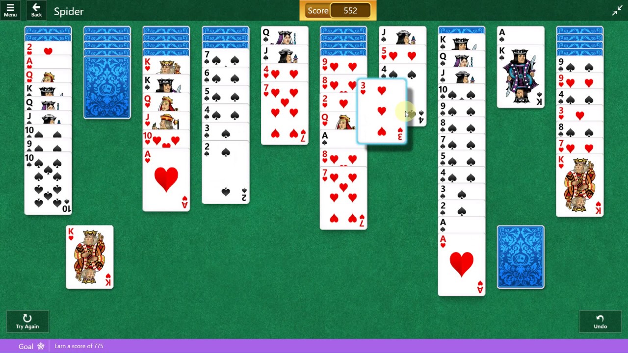 Microsoft Solitaire Collection - Spider - March 28 2017 - YouTube