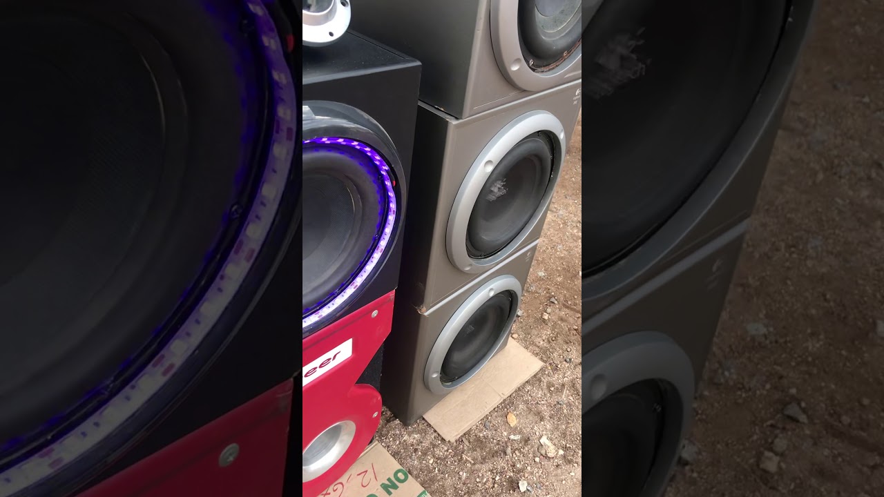 Logitech subwoofers outdoor bass test Use headphones!!! - YouTube